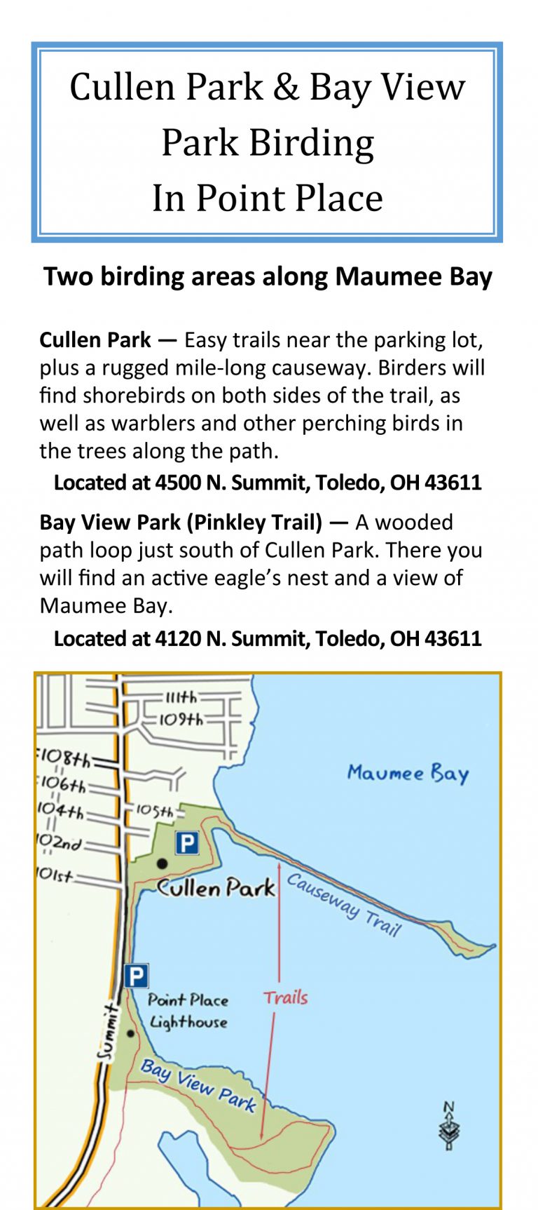 BIRDING at Cullen and Bay View Parks – Cullen Park & "Visions of Cullen ...